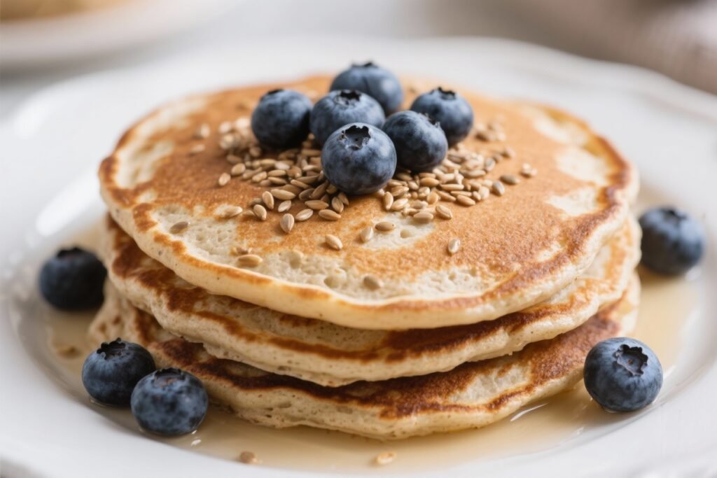 Whole Grain Pancakes with Flaxseed and Blueberries: The Power Breakfast ...