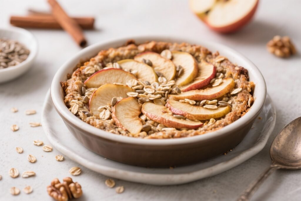 Stop Scrolling: This Warm Apple Cinnamon Oat Bake with Flax and Walnuts ...