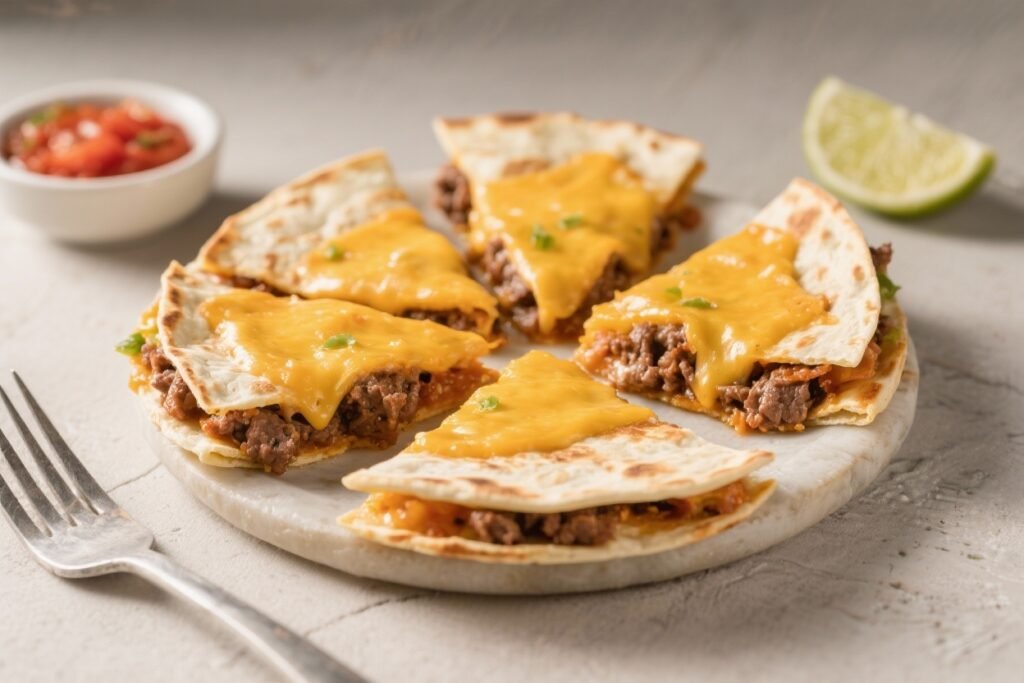 Cheesy Beef Quesadilla Wedges — Fast, Simple, and Crowd-Pleasing ...